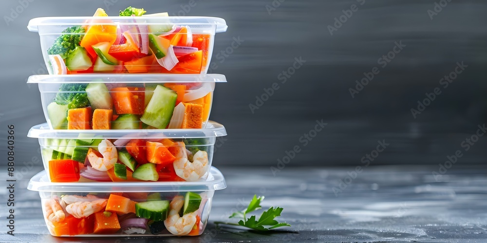 Foto de Meal Planning with Stackable Plastic Containers for Portion ...