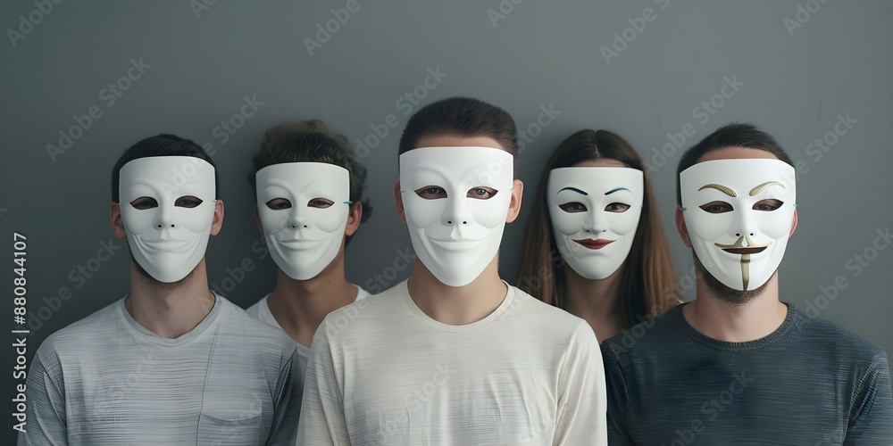 Masking True Emotions Artwork Depicting Impostor Syndrome. Concept ...