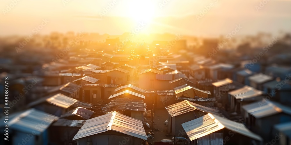 Contrasting poverty and social inequality in urban slums. Concept Urban ...