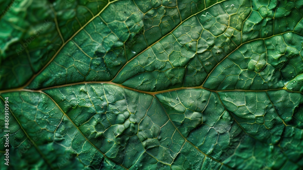 Macro photography of organic texture of green leaf, background with ...