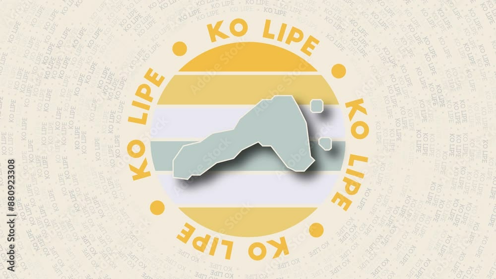 Ko Lipe logo intro. Badge with the circular name and map of island ...