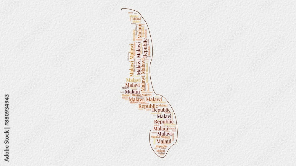 Malawi logo animation. Malawi boundary word cloud animation. Video of ...