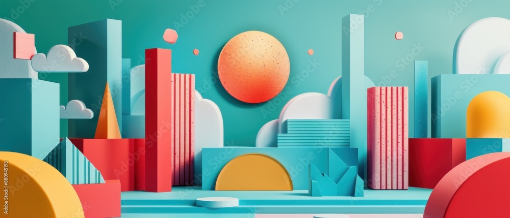 Innovative 3D product illustration in flat design. A contemporary ...