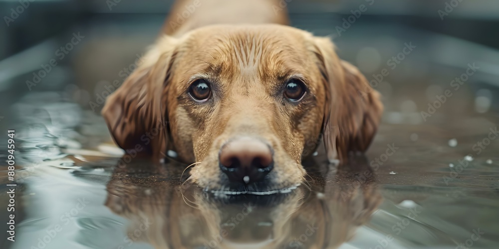Exploring the Morning with Curious Dogs Their Wet Noses Reflecting the ...