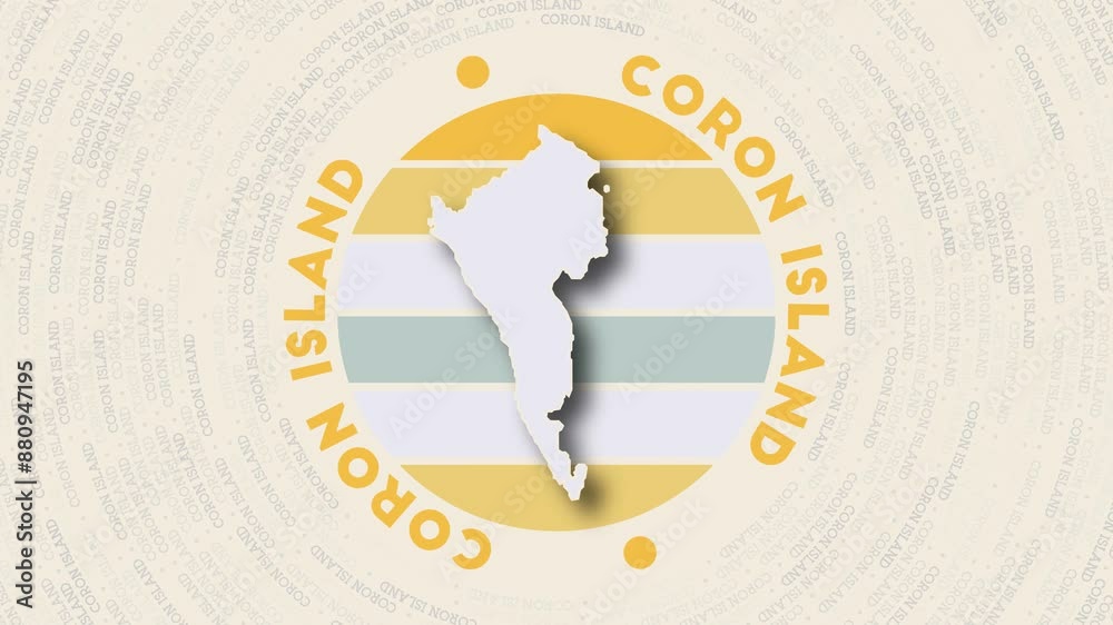 Coron Island logo intro. Badge with the circular name and border shape ...
