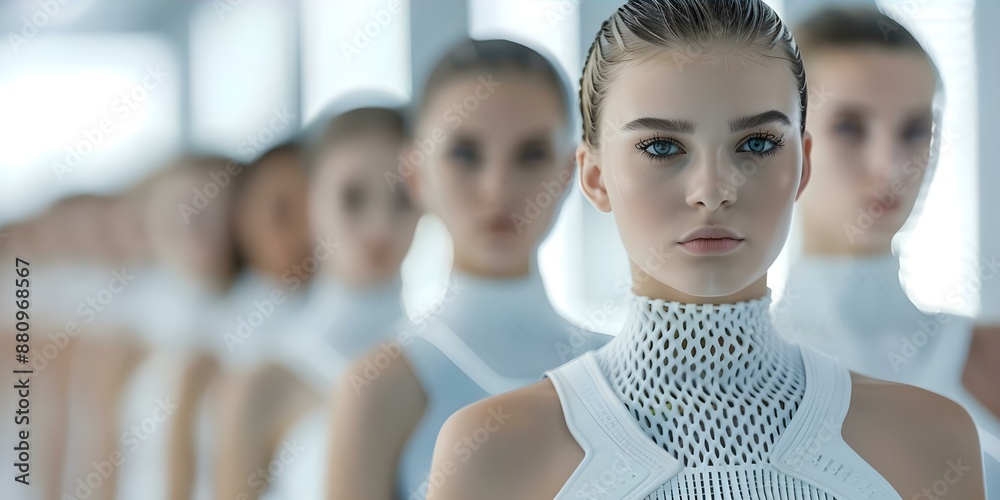 Futuristic fashion show featuring beautiful women modeling innovative ...