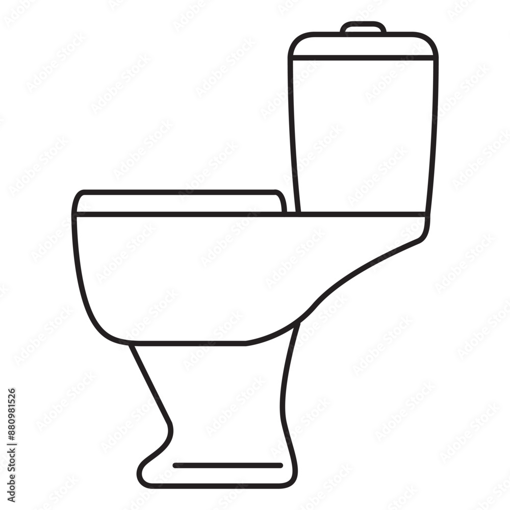 Toilet cleaning with a mat.Ceramic toilet bowl from side view restroom ...