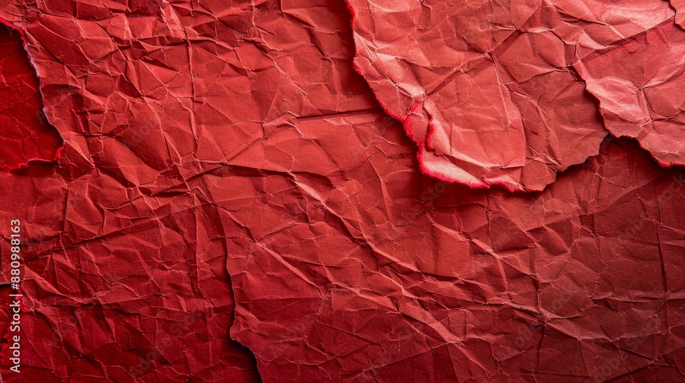 Abstract Crumpled Red Paper Texture, crumpled paper, red texture, paper ...