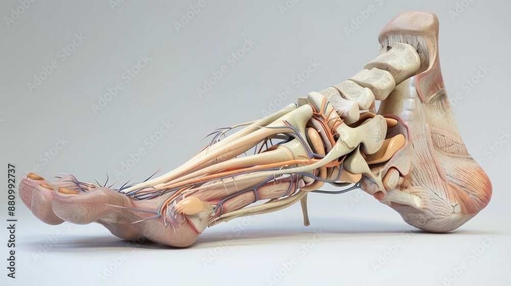 3D model of the human foot with detailed structures, Human Body Anatomy ...
