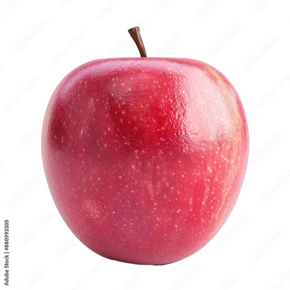 High resolution image of a juicy red apple with a visible stem ...
