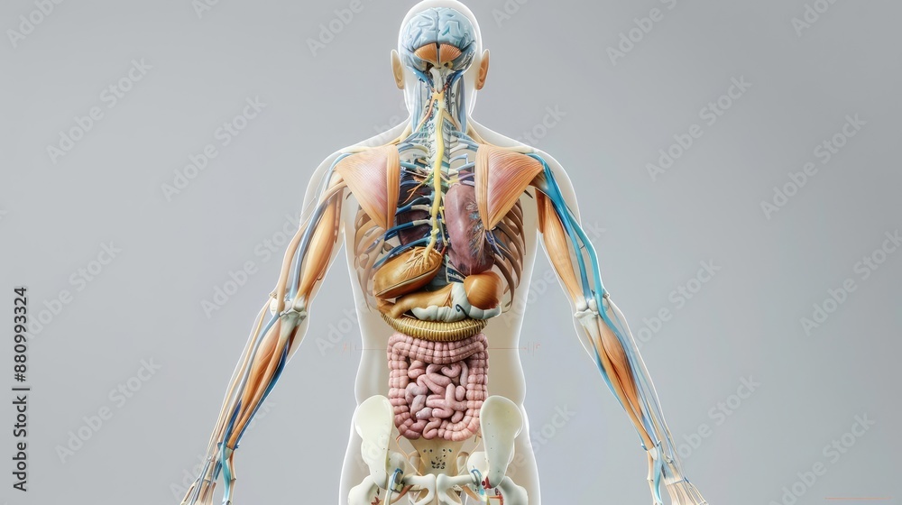 High-detail 3D model of the endocrine system, Human Body Anatomy ...