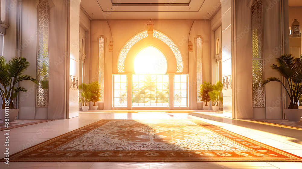 interior of a mosque Islamic Background. Mosque Interior, Islamic ...