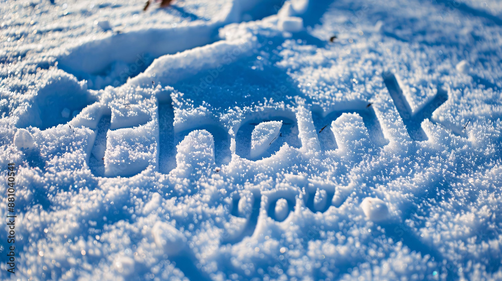 Thank You Message Written in Snow Stock Illustration | Adobe Stock
