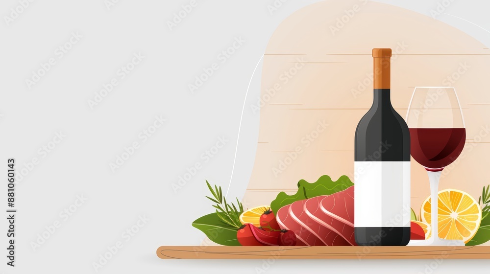 High-resolution photo flat design front view dinner theme cartoon ...