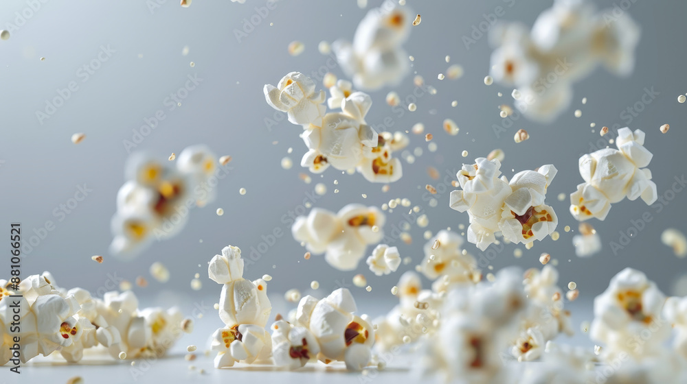 Spilled Popcorn: The foreground features a spill of popcorn scattered ...