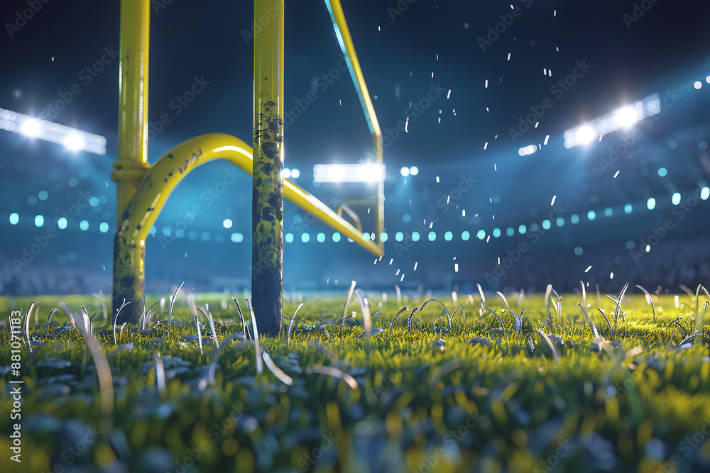 Football Field Under Stadium Lights Capturing the Excitement and ...