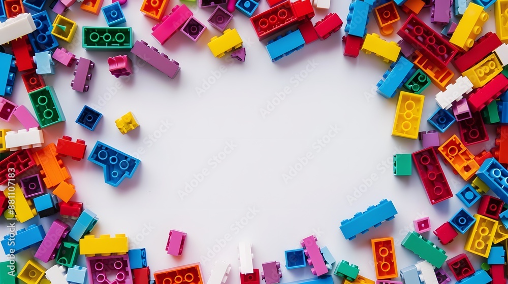 White background, white space in the center of picture. A pile of ...