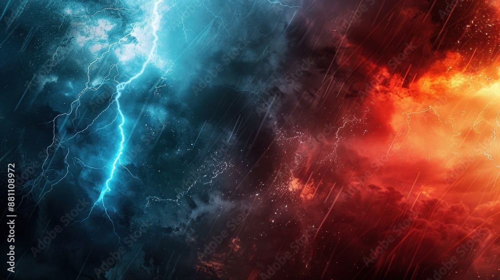 Digital Art of Severe Weather Alert on Computer Screen with Spotlight ...