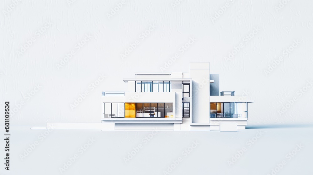 Assembly flat design, side view, manufacturing plant theme, watercolor ...