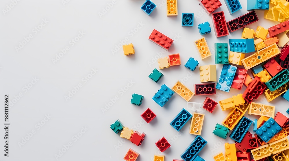 White background, white space in the center of picture. A pile of ...