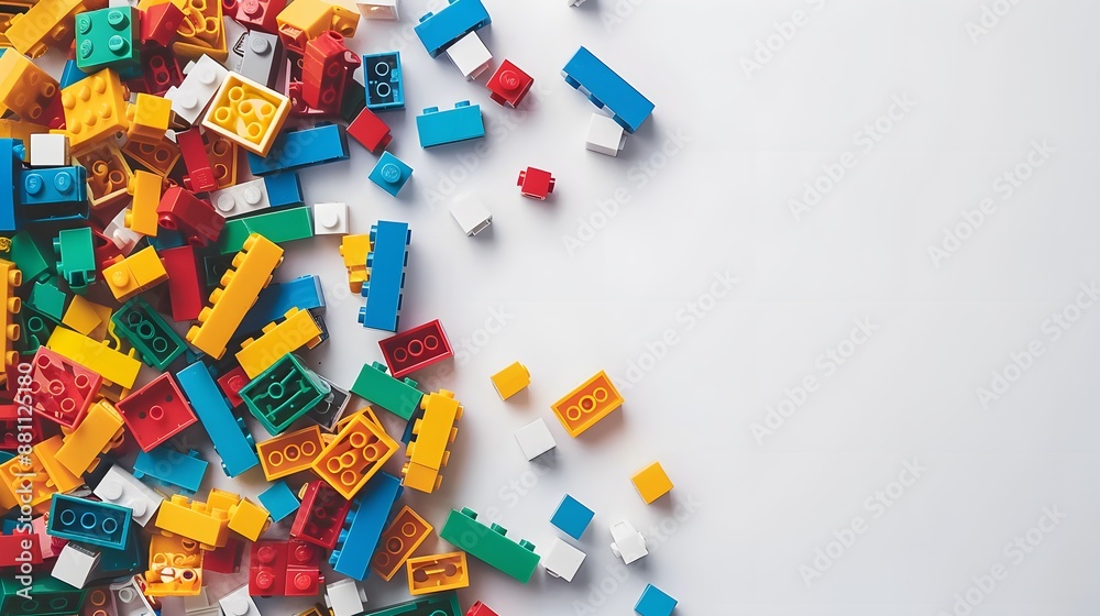 White background, white space in the center of picture. A pile of ...