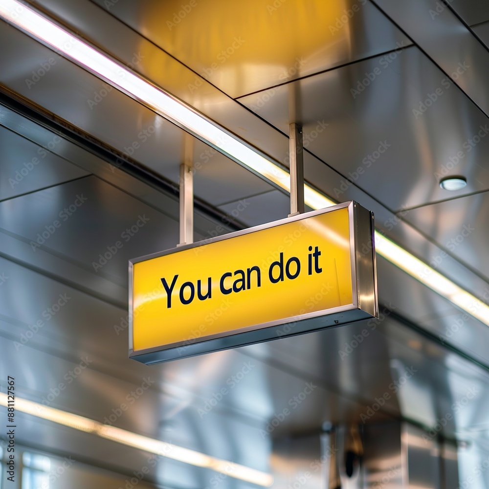 Sleek and modern You can do it signage, Simple and elegant design ...