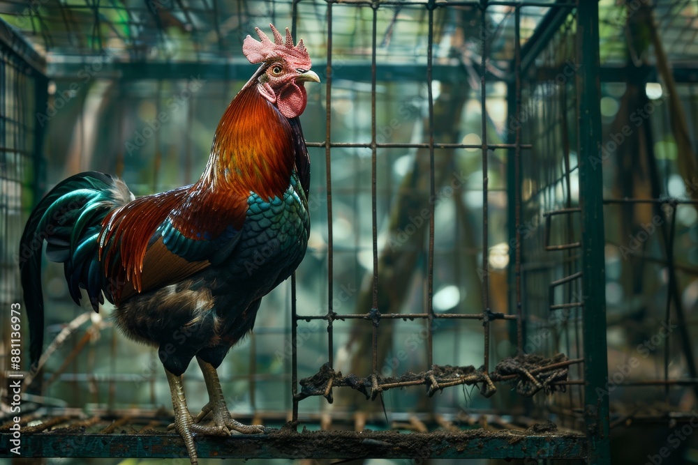 Full body view of Serama Chicken in cage, full body shot, full body ...