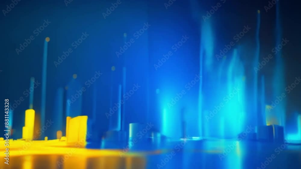 Creating a D Visualization of a Radiant Financial Chart Featuring Bar ...