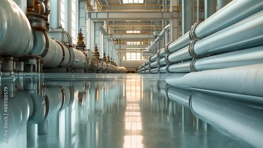 Inside Look at Complex Network of Pipes in Industrial Power Plant ...