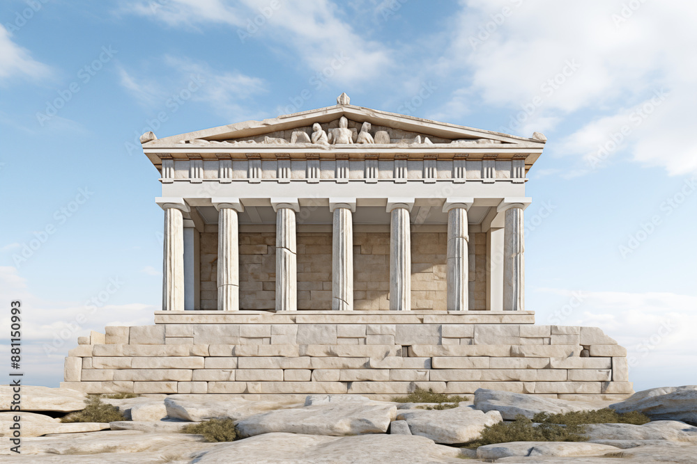 Greek temple with the sky background. Greek civilization. Archeology of ...