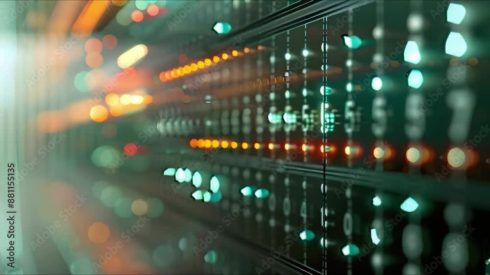 Vidéo Stock Monitoring G Data Transmission: Close-Up of Control Panel ...