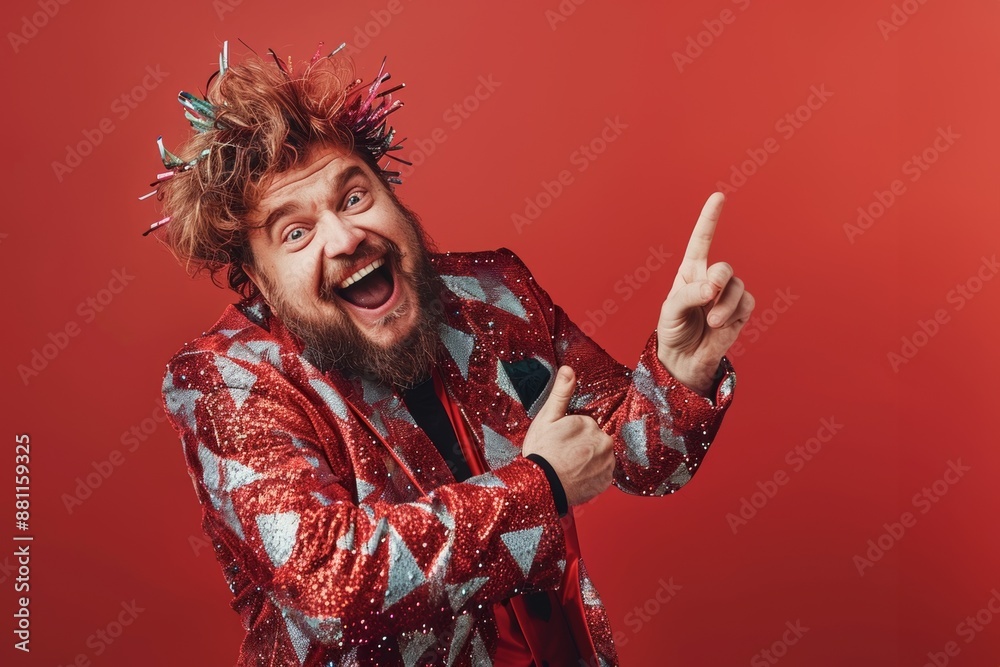 Bold and joyful his daring look is blend of happiness and style. Young ...