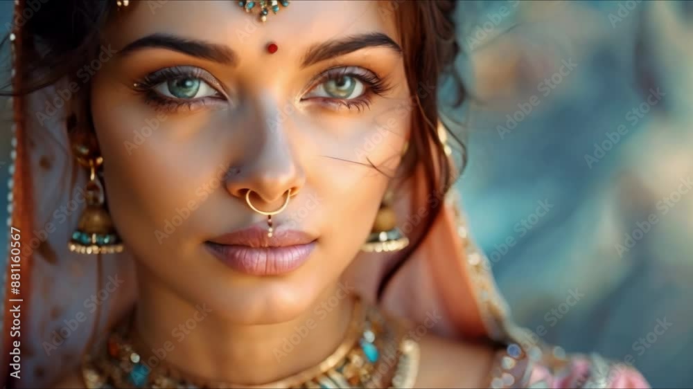 Stylish Indian Woman Embracing Tradition with Bindi Elegance. Concept ...