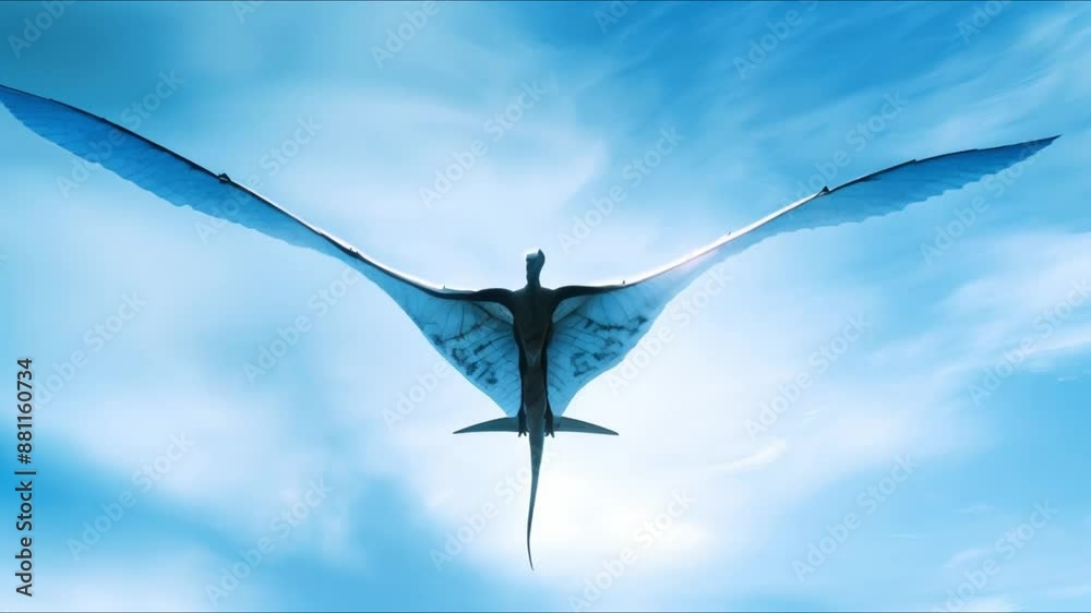 A large Pteranodon dinosaur with wings outstretched resembling an ...