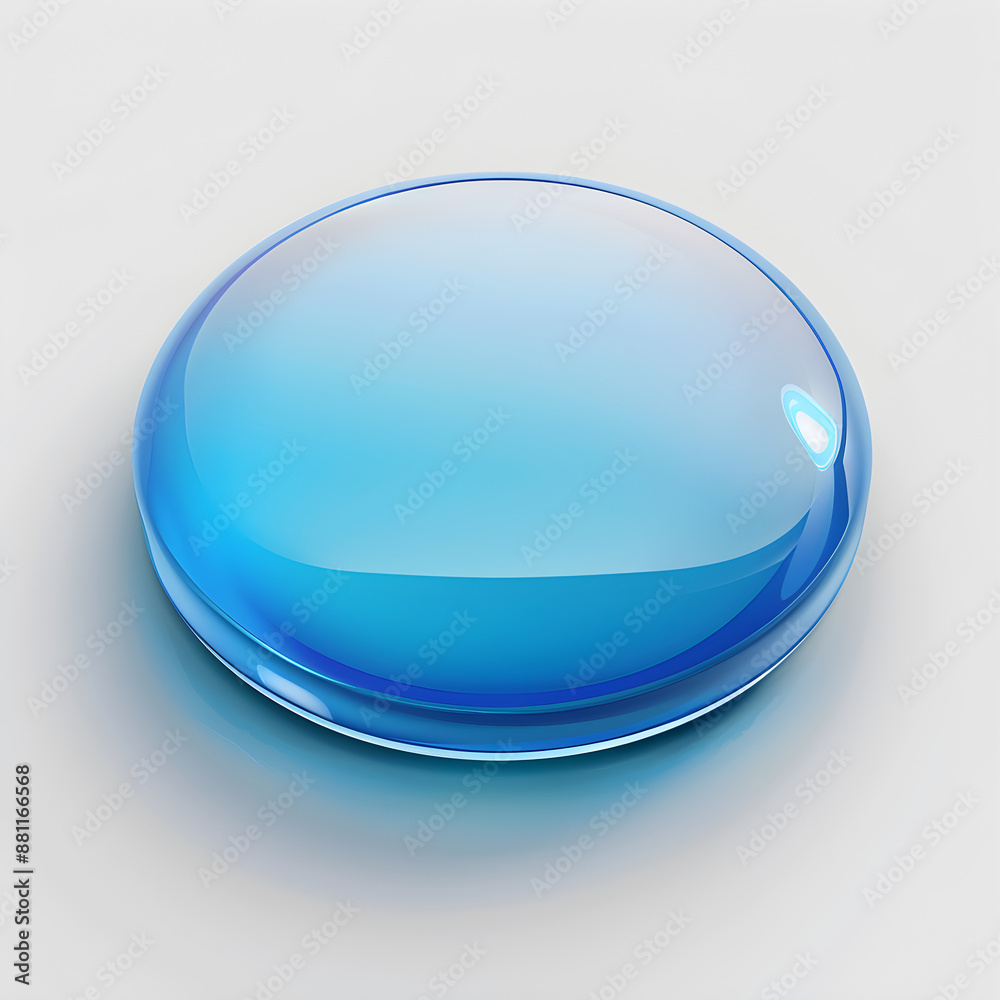 Modern Blue Circular Button Icon with Gradient and Glossy Finish for UI ...