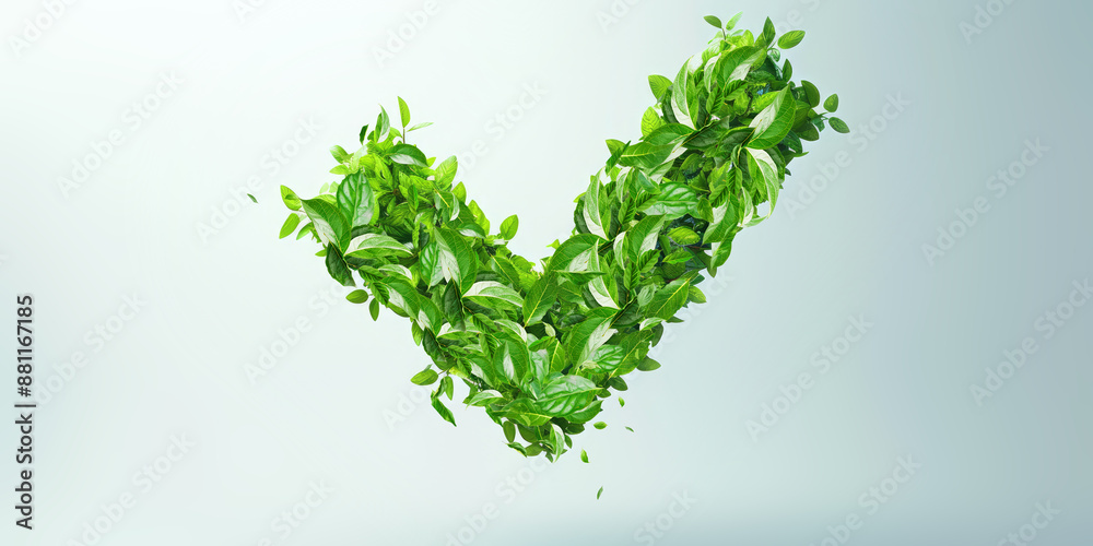 green checkmark symbol ecological eco organic check mark signage, plant ...