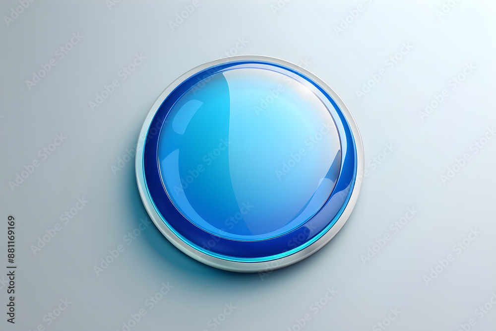 Modern Blue Circular Button Icon with Gradient and Glossy Finish for UI ...