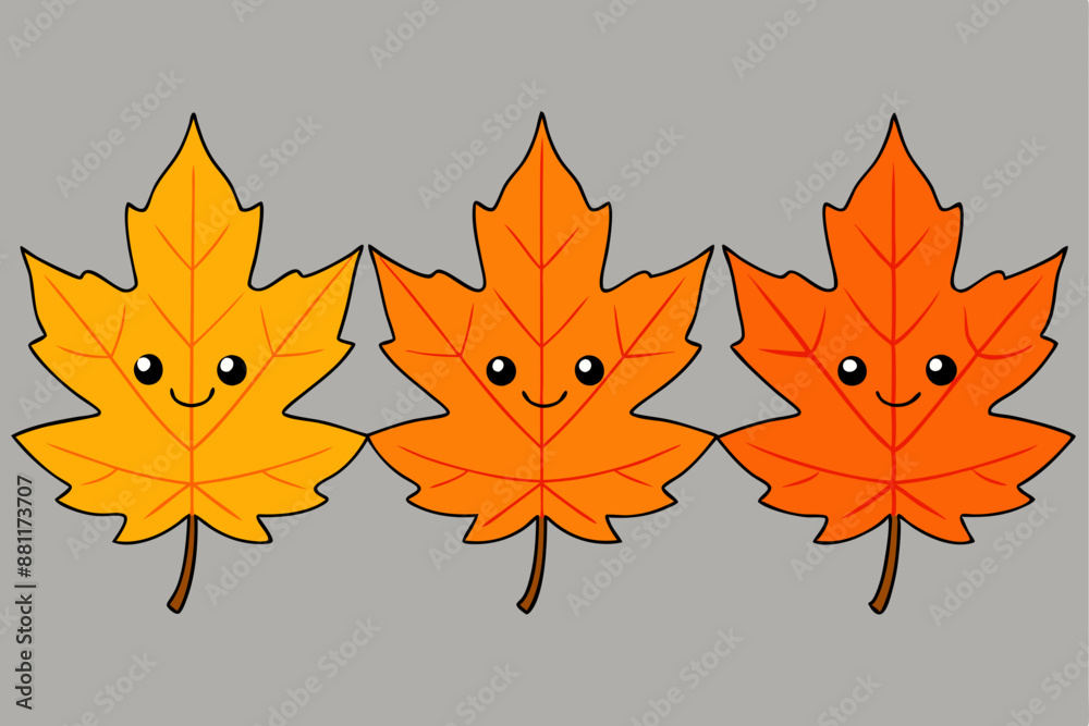 Maple Leaf Vector Illustration | Cartoon, Clipart, Line Art Design ...