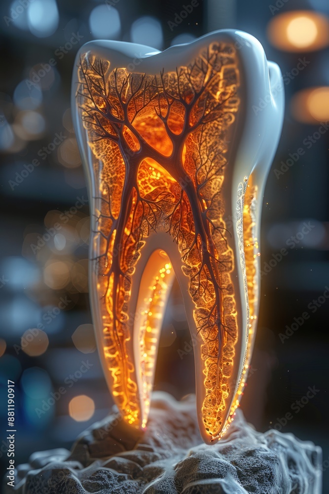 Dental development: tooth structure, nerve, a visible cartilaginous ...