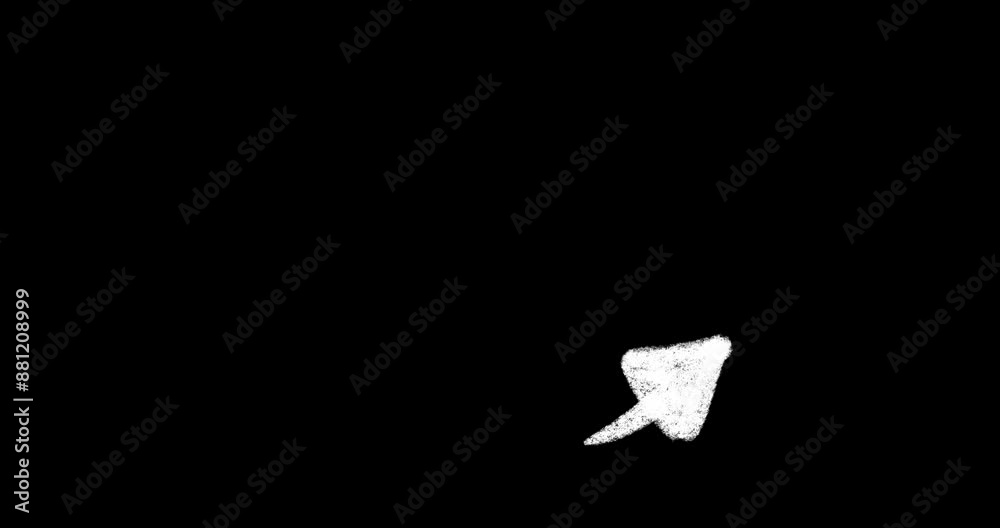 Hand-Drawn White Curly Arrow with Loops, on a Transparent Background ...
