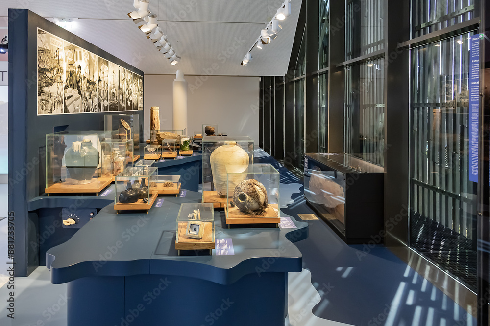 Interior of Museum Cape Skil (Museum Kaap Skil). Museum collection ...