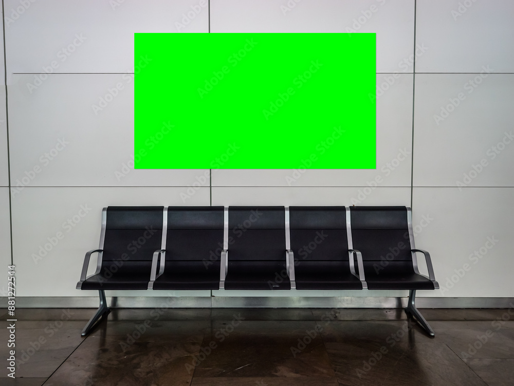 Airport Terminal: Green Screen Advertising Billboard, Arrival Display ...