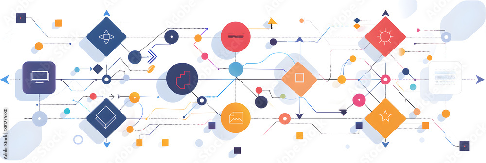 Illustrative Business Flowchart Displaying Sequential Process Steps, Tasks and Decision Points ...