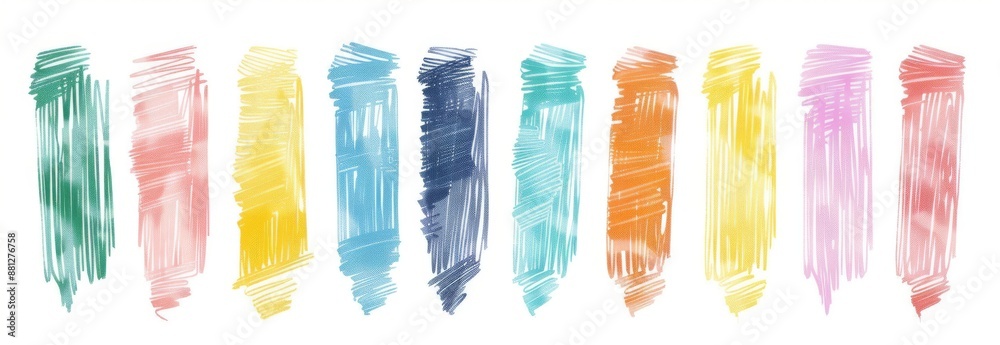 The hand is underlined by crayon line color pencil brush strokes. The ...