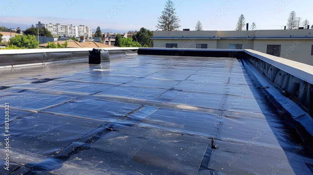 Waterproof coating applied on foundation and rooftop using bitumen ...