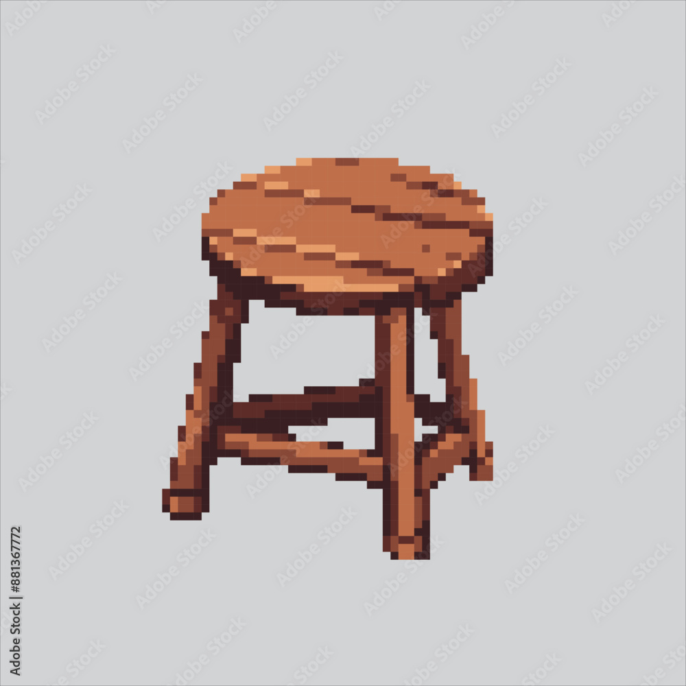 Pixel art illustration Chair. Pixelated Chair. Bedroom Chair pixelated ...