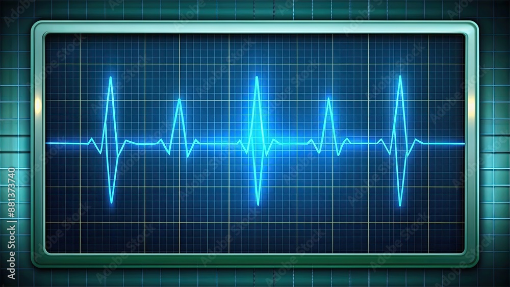 Heartbeat monitor device displaying vital signs, health, medical ...