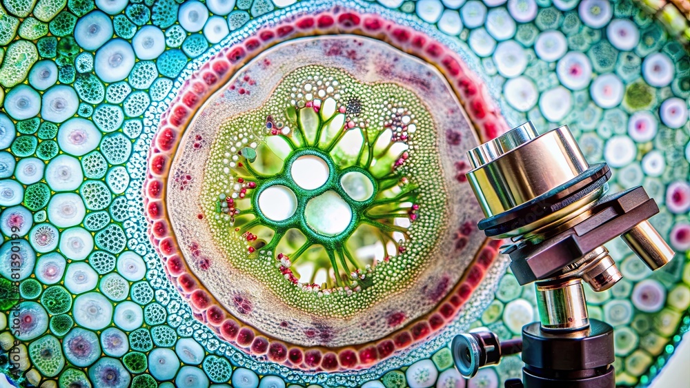 Cross section Dicot Monocot and Root of Plant Stem under the microscope ...