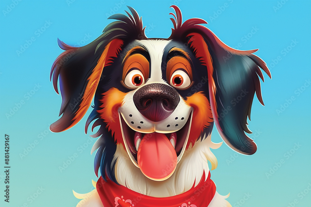 Goofy cartoon dog with exaggerated floppy ears, a big nose, and a ...