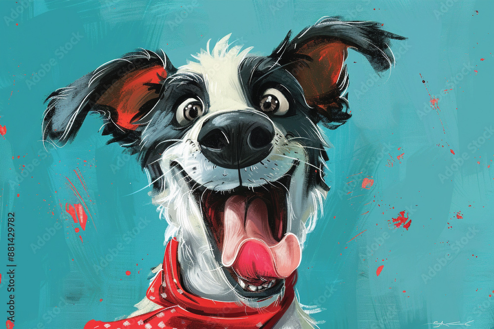 Goofy cartoon dog with exaggerated floppy ears, a big nose, and a ...